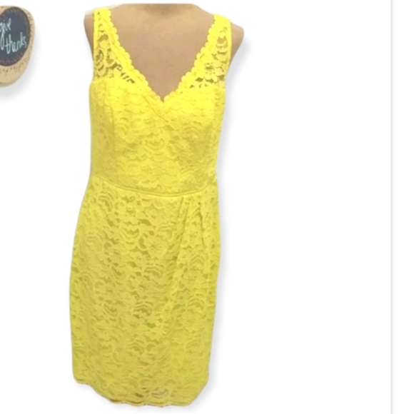 David's Bridal | Dresses | David Bridal Neon Yellow Lace Sheath Dress ...
